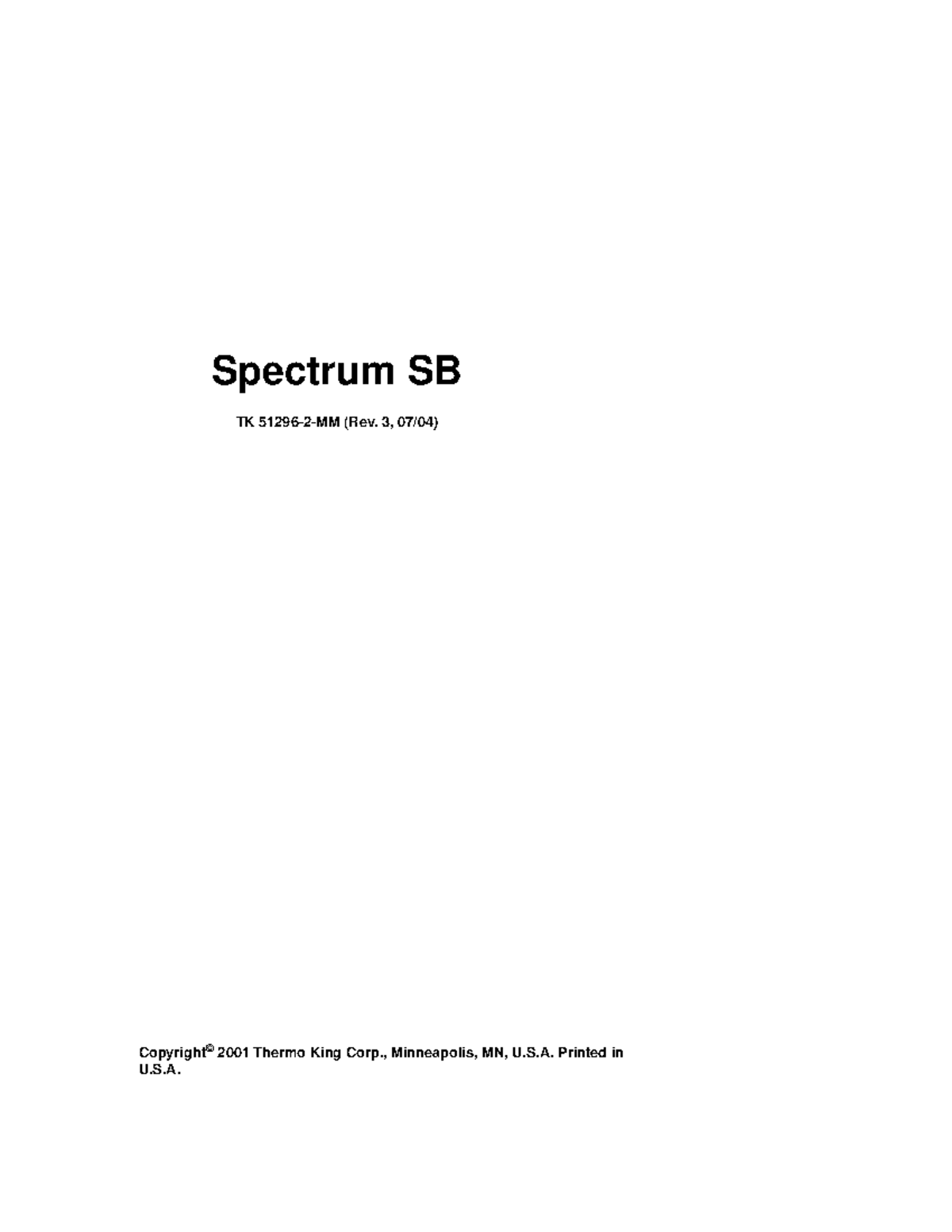 Spectrum SB Series Maintenance Manual TK 51297 - Studocu