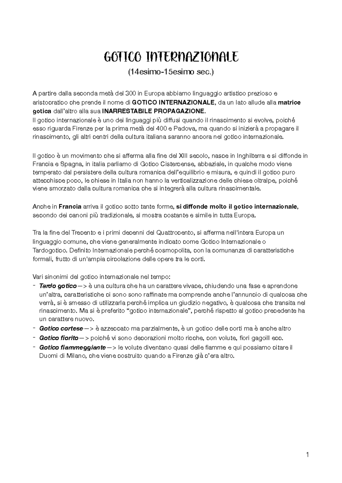 Gotico Internazionale, contesto storico e artisti - GOTICO ...