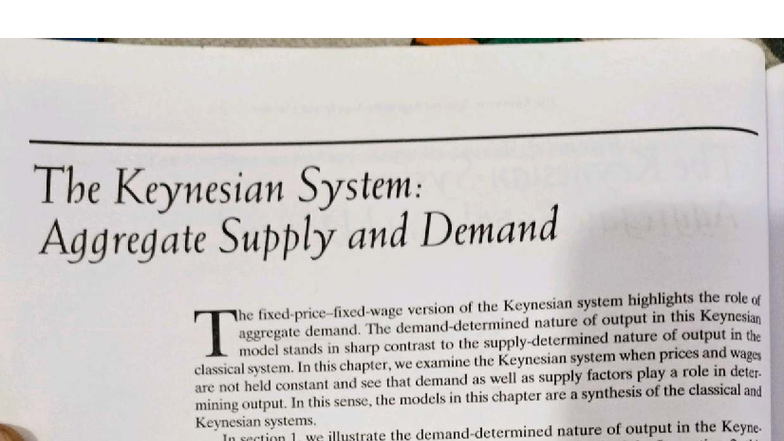 Chapter 7 Macro (U2) - Keynesian System: Aggregate Supply & Demand ...