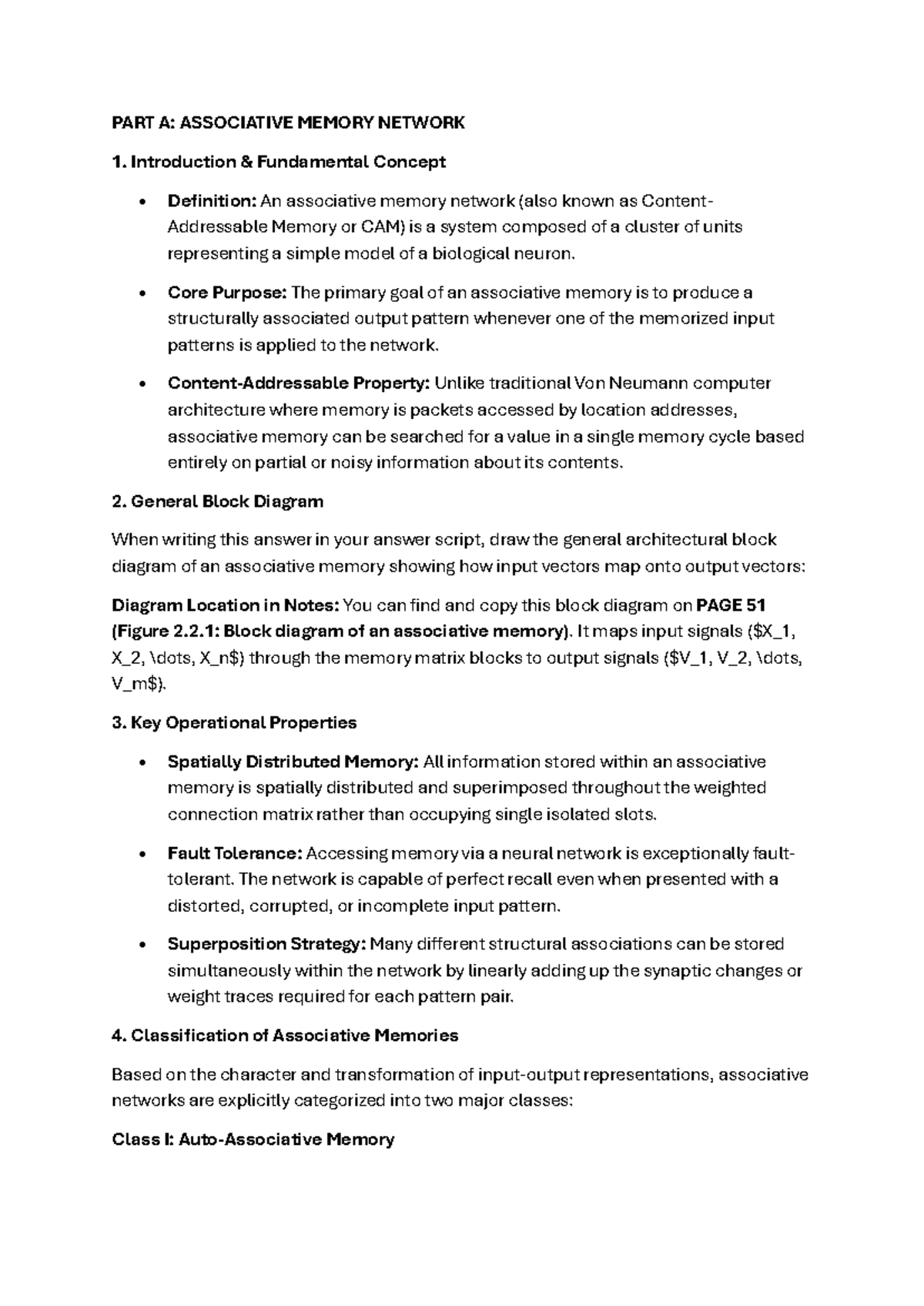BAM - Bidirectional Associative Memory Overview and Key Concepts - Studocu