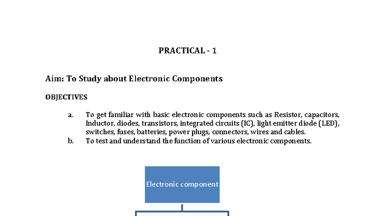 LAB1 IOT Practical: Understanding Electronic Components - Studocu