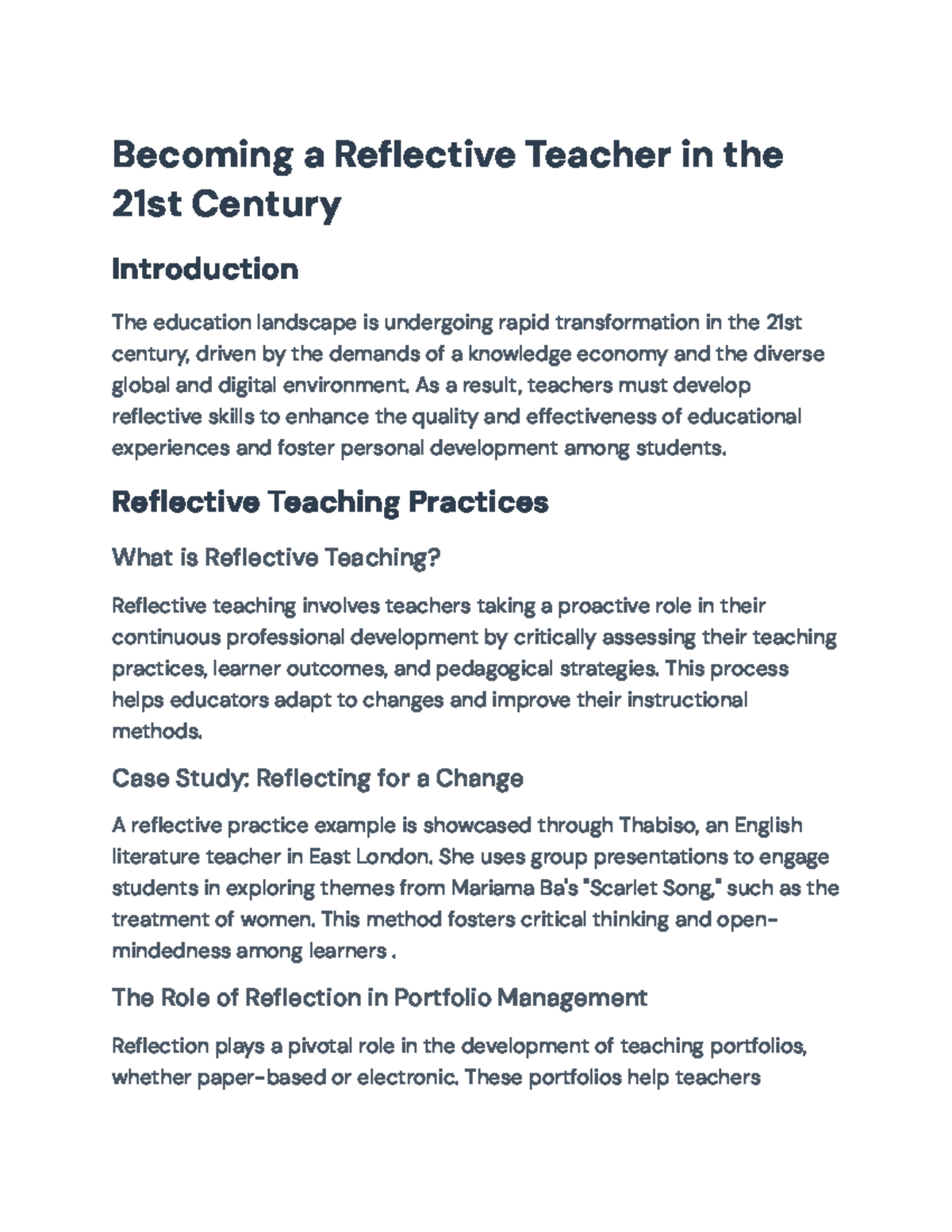 Reflective Teaching Strategies for 21st Century Educators - Studocu