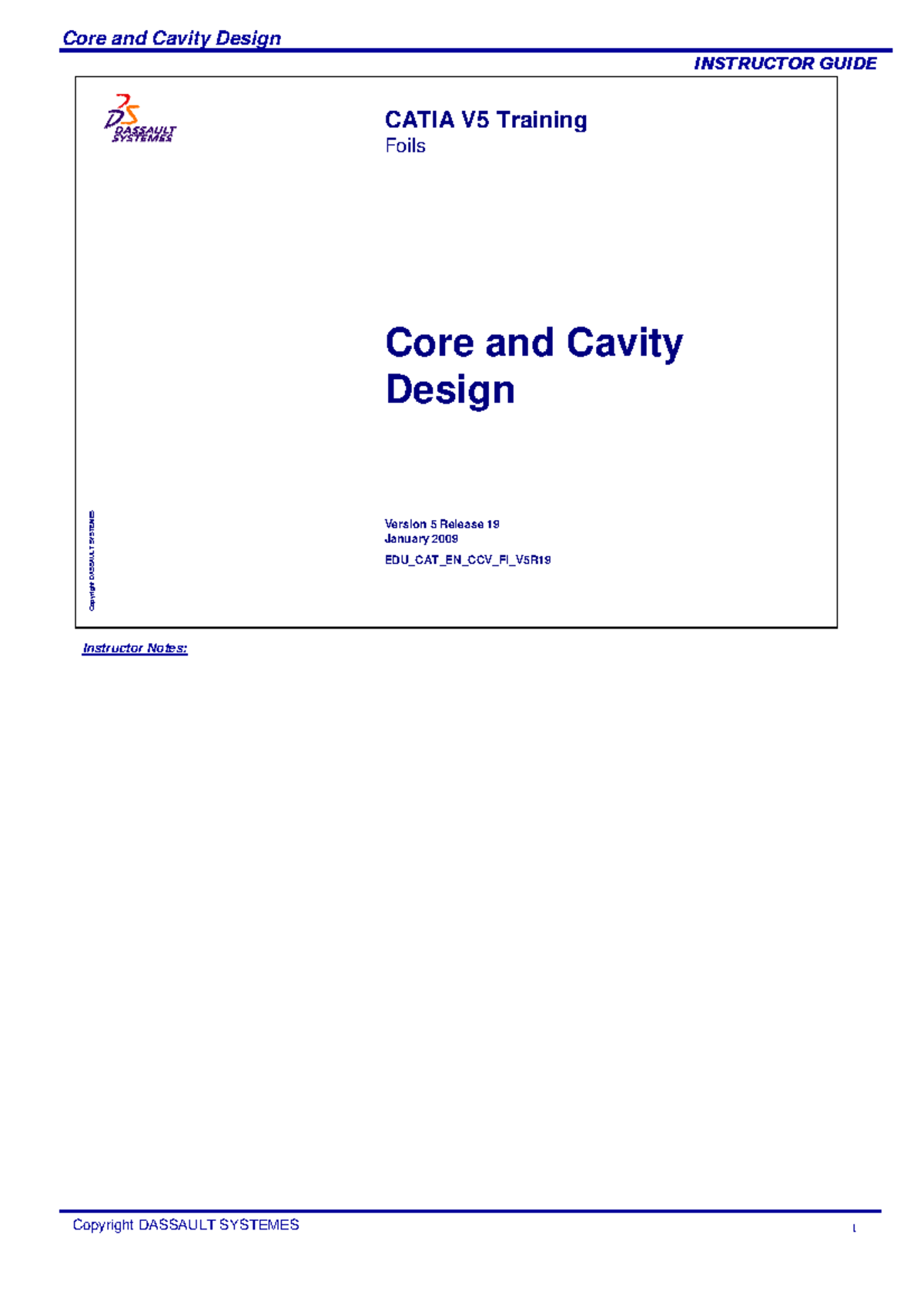 Core and Cavity Design Training Notes - EDU_CAT_EN_CCV_FI_V5R19 - Studocu