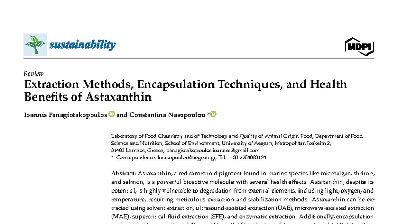 Extraction Methods, Encapsulation Techniques, and Health Benefits of ...