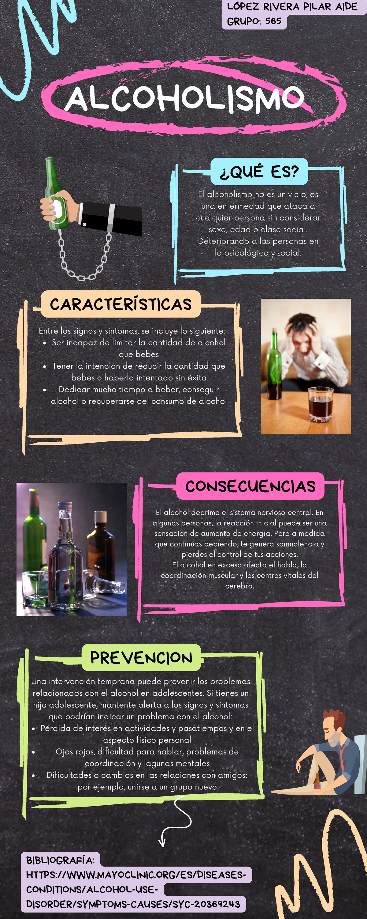 Infografia Creaativa Proyecto Ilustrado Colorido - El alcoholismo no es ...