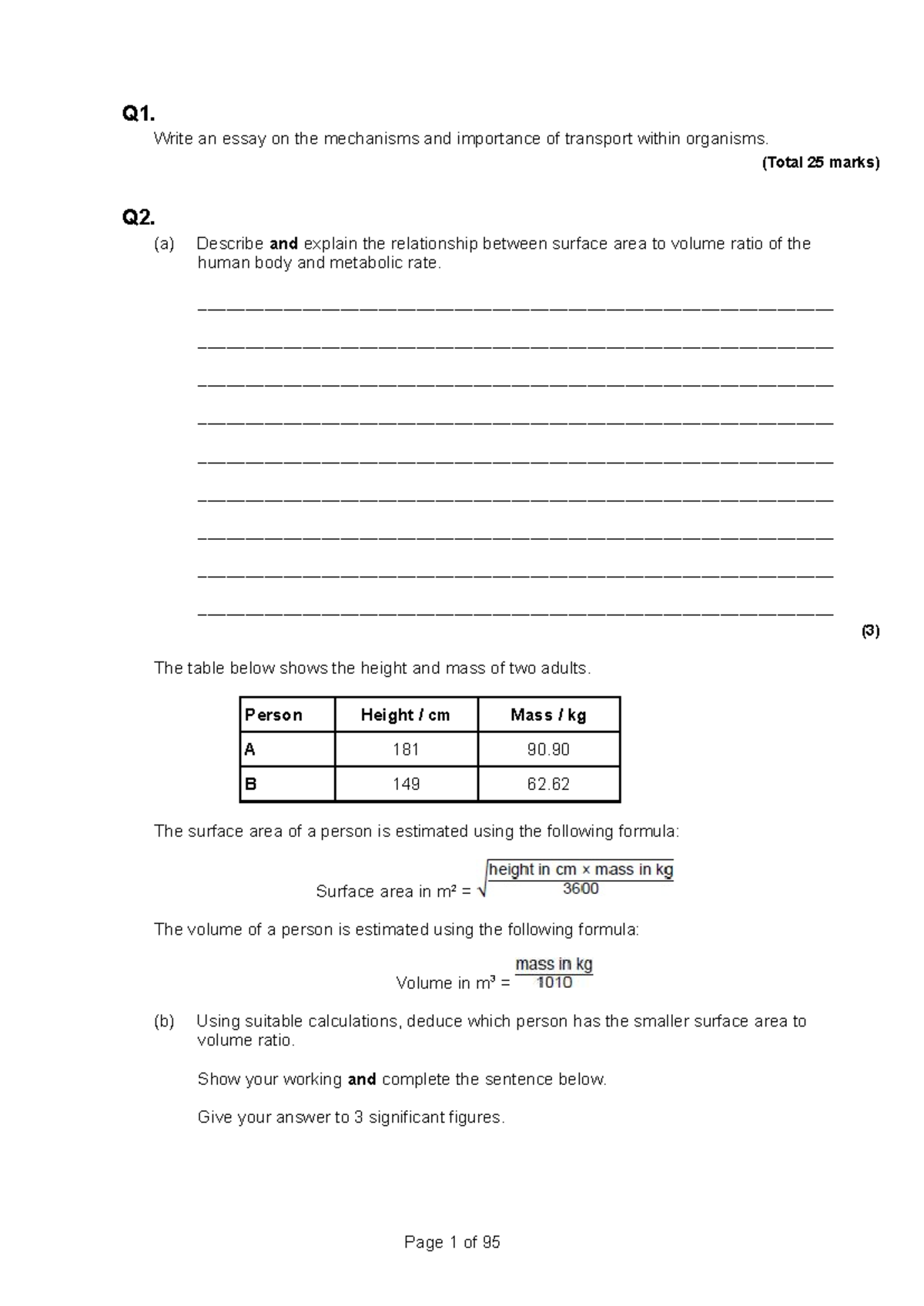 Biology Essay Notes: Mechanisms of Transport in Organisms (BIO101 ...