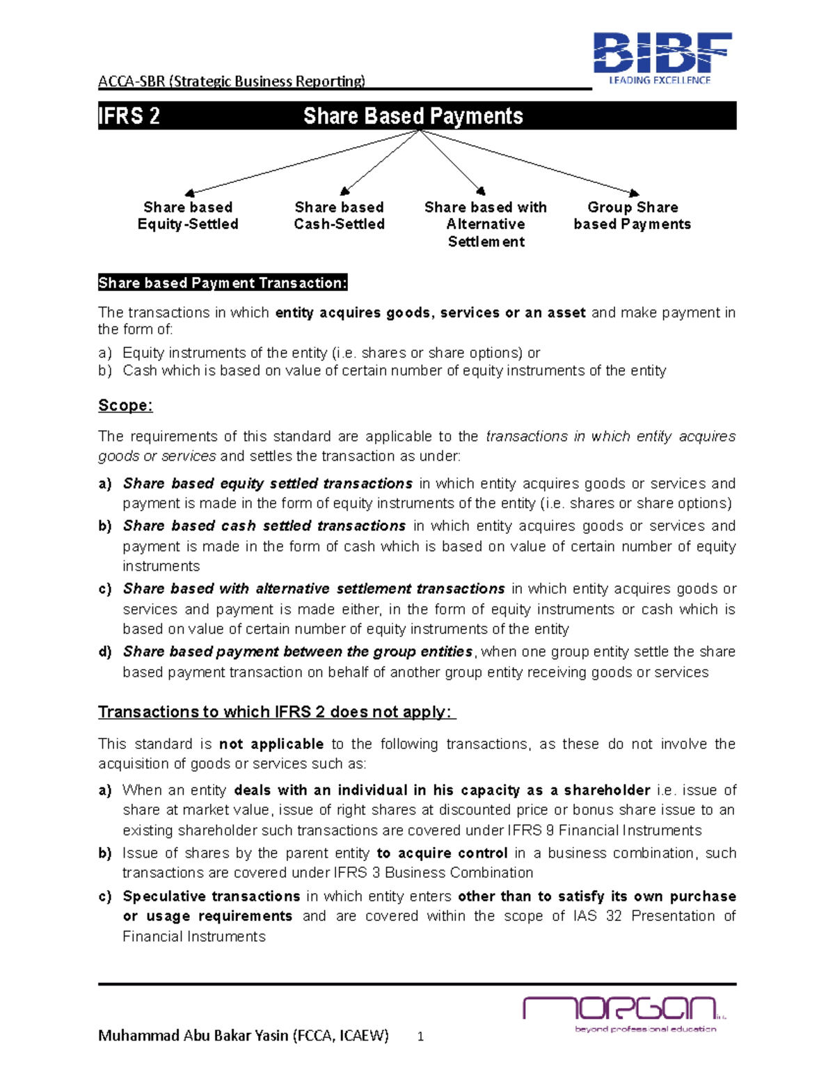 Lesson 2 - IFRS 2: Overview of Share-Based Payments Principles - Studocu