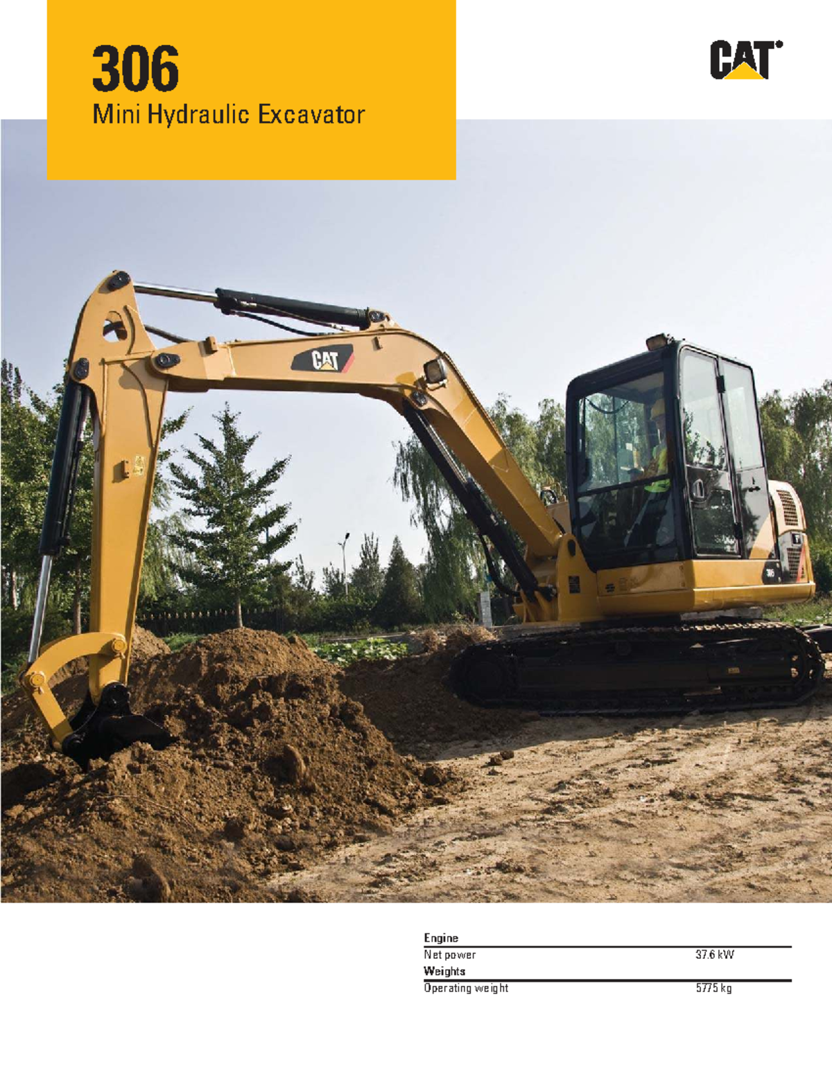 306 Mini Hydraulic Excavator: Specs, Performance & Features - Studocu