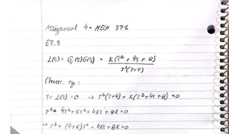Assignment 4 - MECH 371 - solution - MK 371 j e 9 fﬁQJ i S : _ ) B T e ...