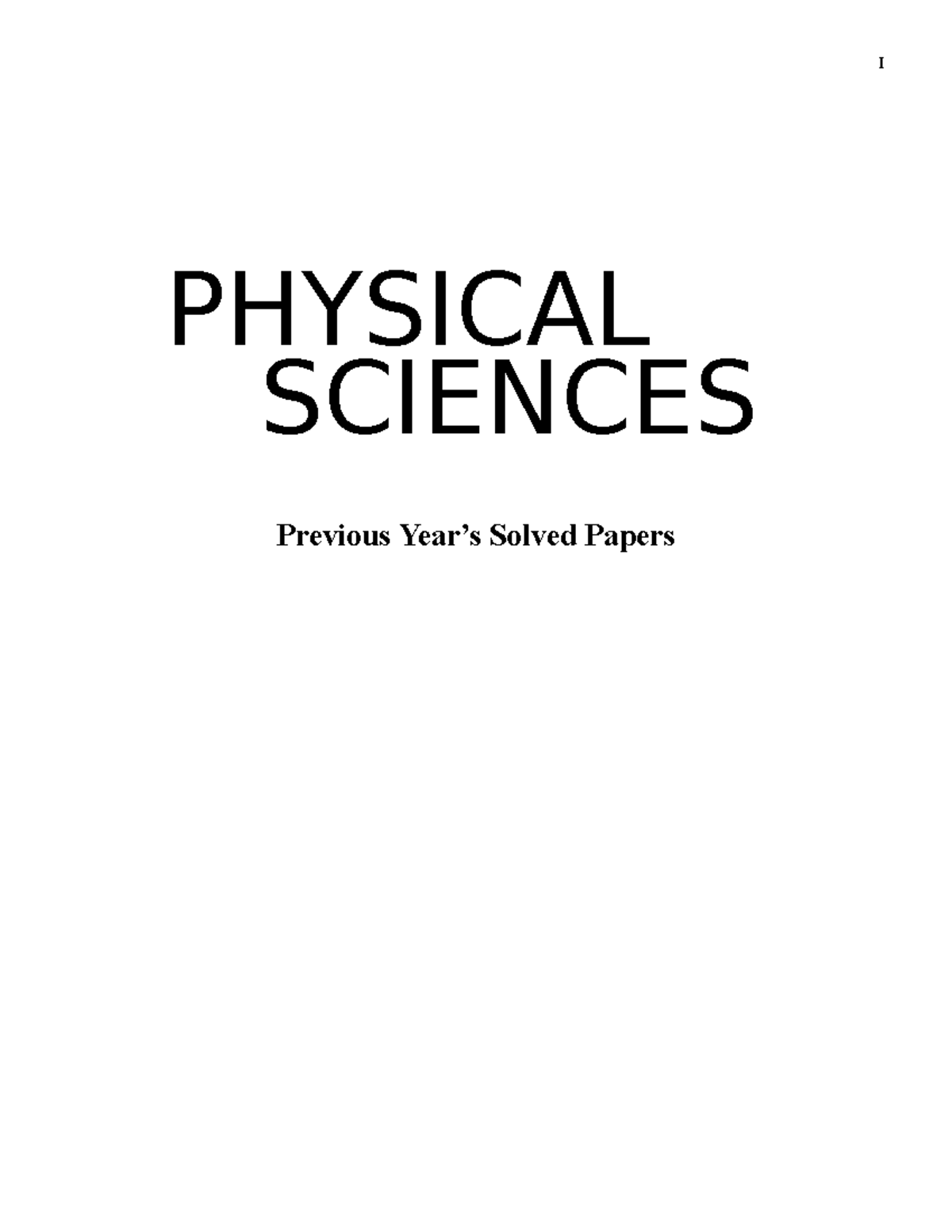 Physical Sciences Previous Year Solved Papers (PHSC 101 & 102) - Studocu
