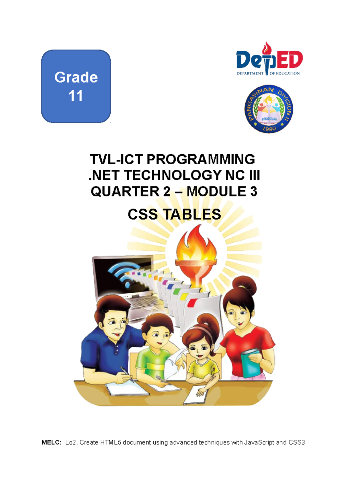 Q2 Wk3 G11 - Module - TVL-ICT PROGRAMMING .NET TECHNOLOGY NC III QUARTER 2 – MODULE 3 CSS TABLES ...