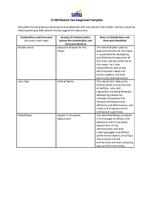 CJ 306 Project Three Memo - CITY OF GREENVILLE POLICE DEPARTMENT ...