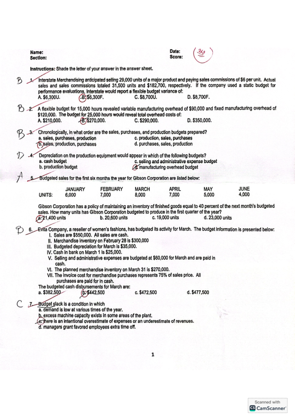 Budgeting and Variance Analysis: Exam Review for ACCT 301 Final Exam - Studocu