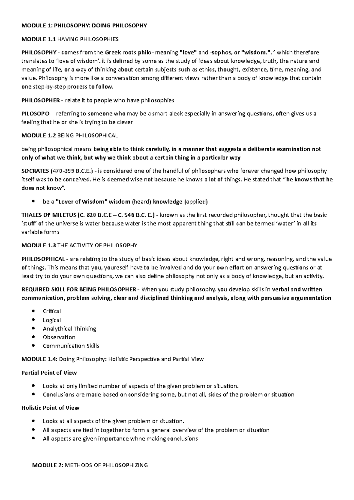 PHP121 - Grade 12 Philosophy Q1 Complete Study Guide & Reviewer - Studocu