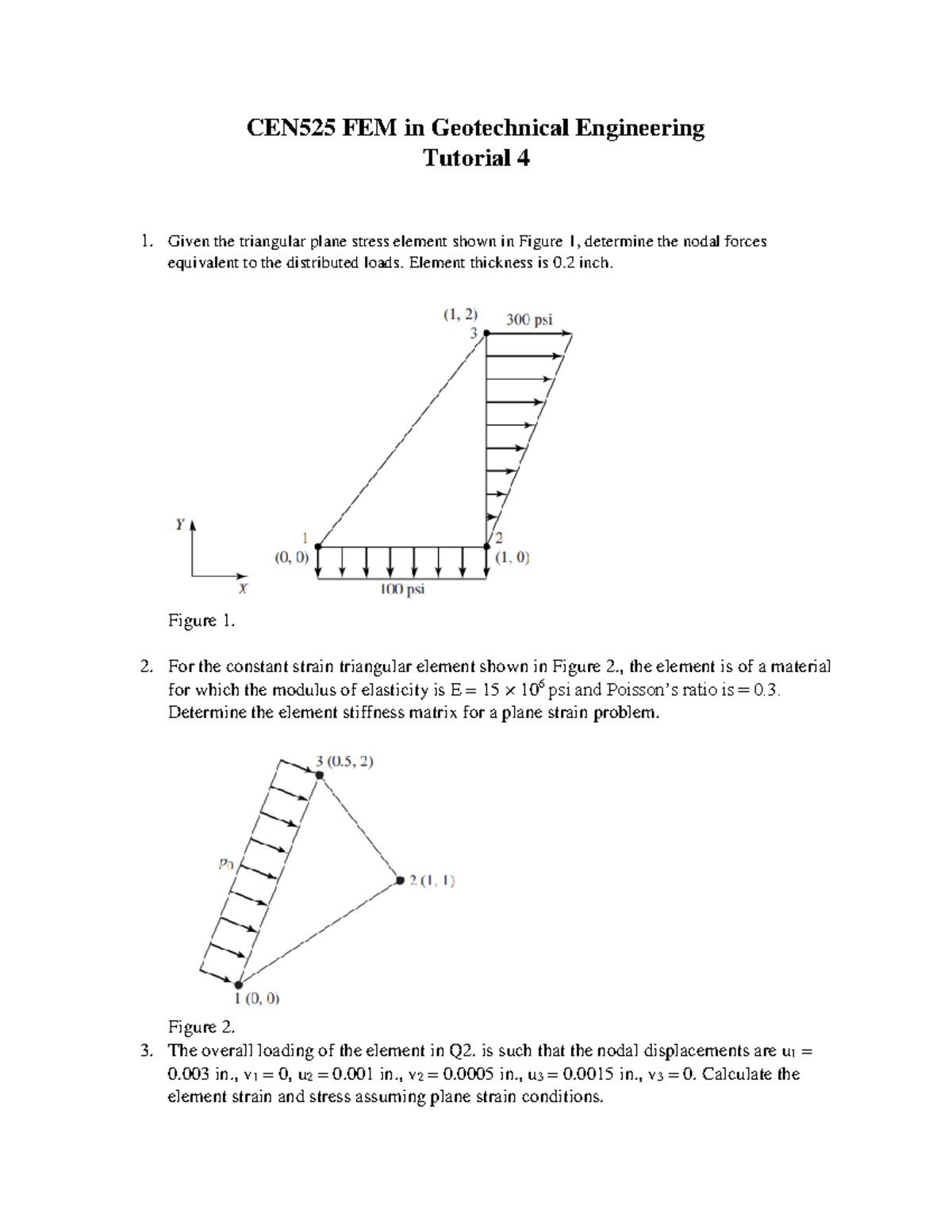 CEN 525 Tutorial 4 (Triangular element) updated - CEN525 FEM in ...