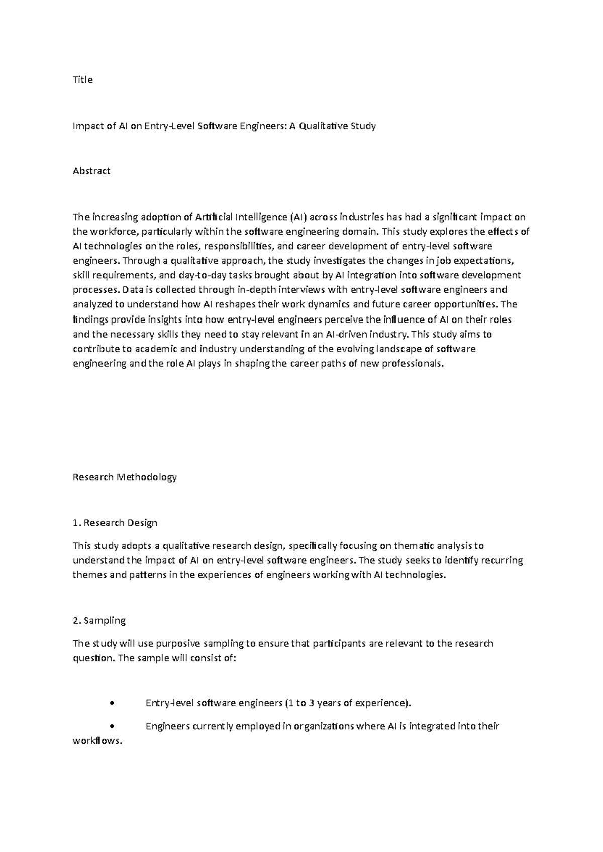 Impact of AI on Software Engineers: A Qualitative Study - Studocu