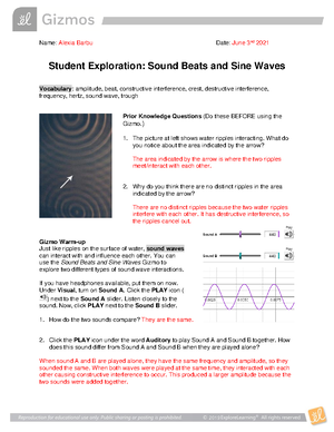 Waves Gizmo Assignment - Name: zzz Date: Student Exploration: Waves ...