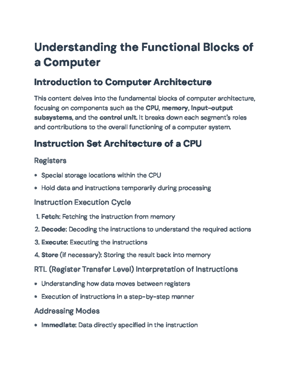Understanding Computer Architecture: Key Components and Functions ...