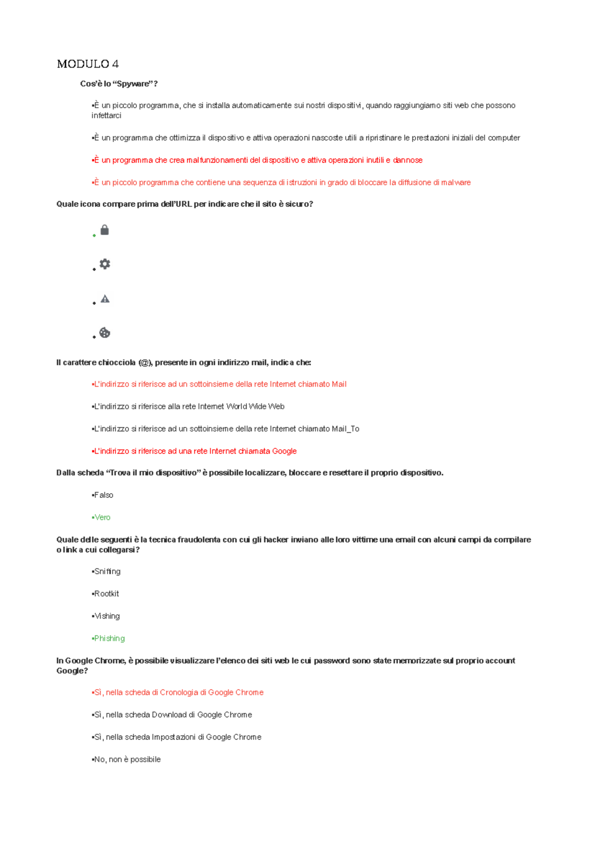 EIPASS Modulo 4: Sicurezza Informativa e Protezione Dati - Studocu