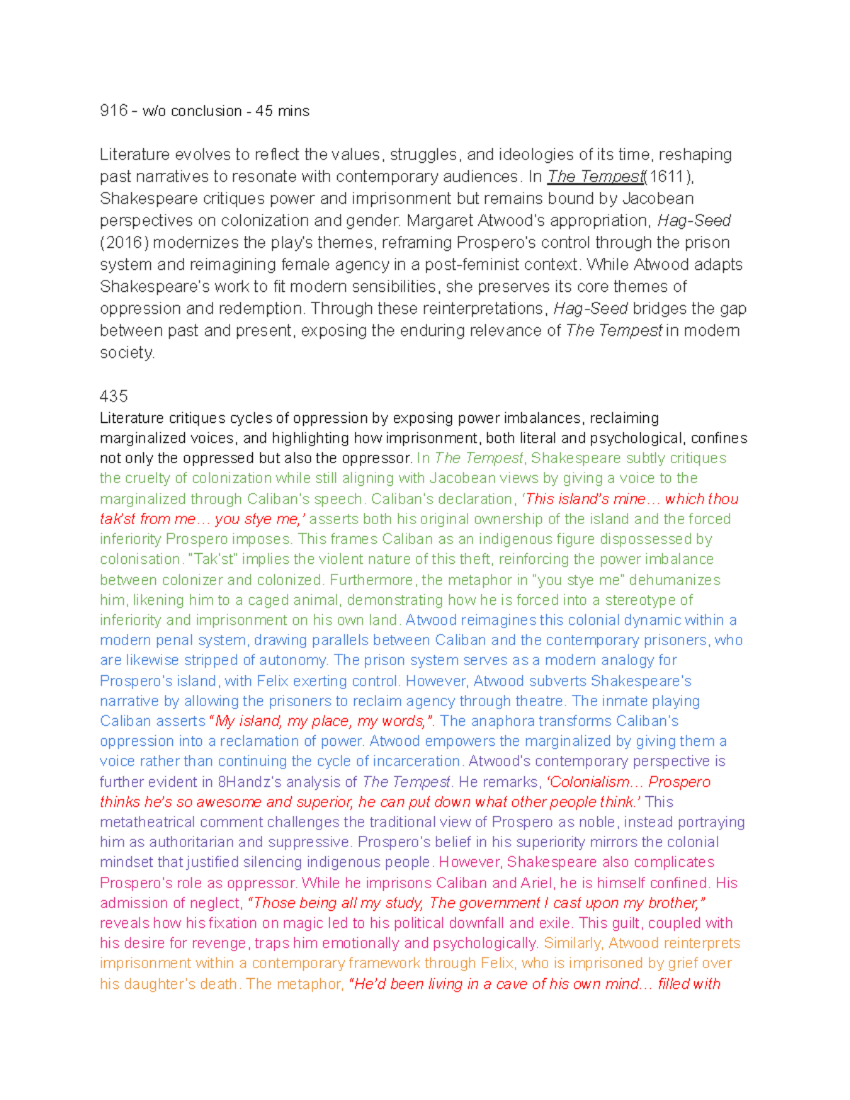 Tempest Hagseed Trial Essay Analysis Eng 916 Studocu