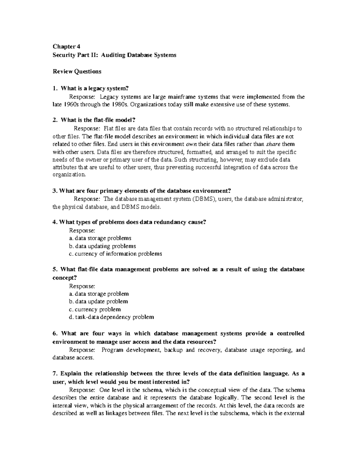 SM Ch4 - Lecture notes 9 - Chapter 4 Security Part II: Auditing ...