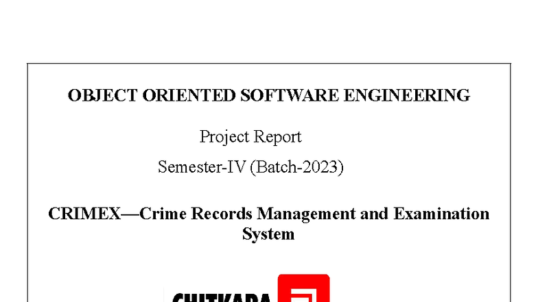 OOSE Project Report: CRIMEX Records Management & Examination System ...