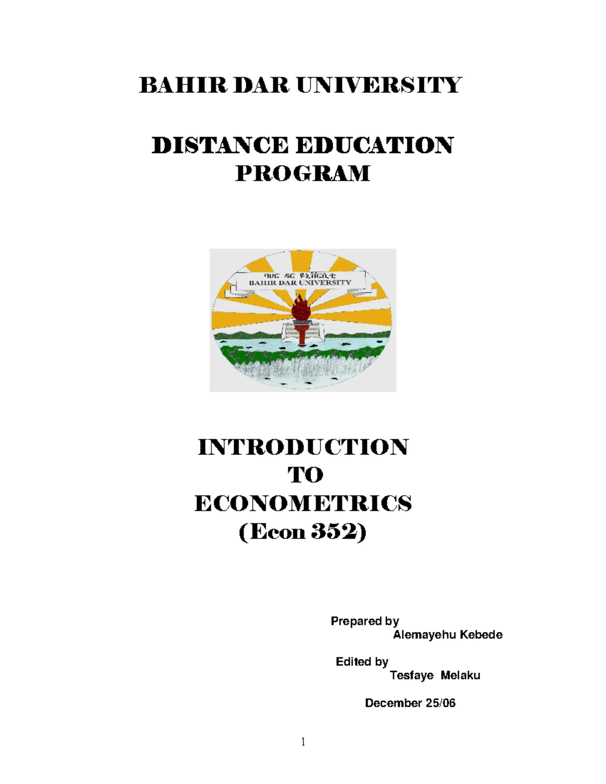 Econometrics I: Q&A Compilation for Understanding Key Concepts - Studocu