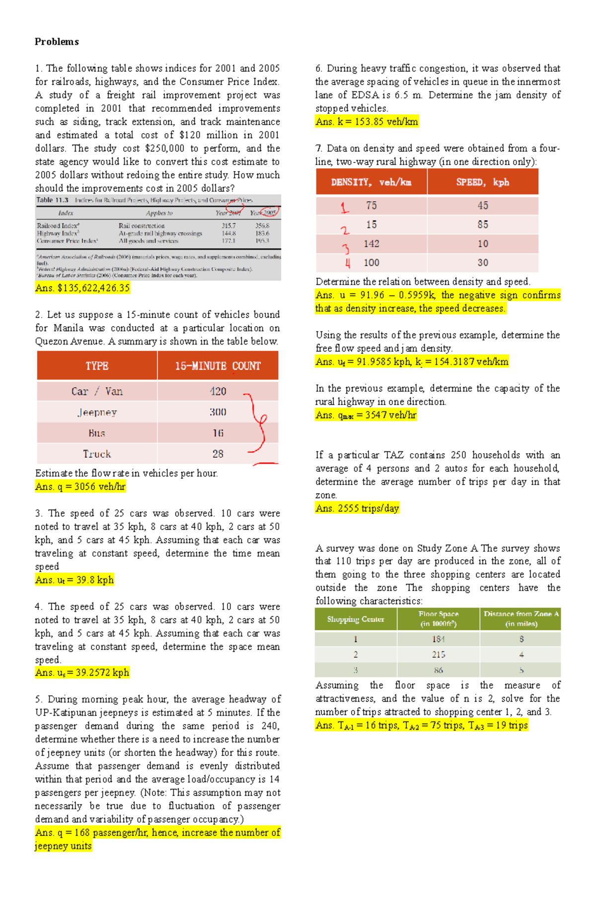 Analysis of PTE Problems: Freight Rail Improvement & Traffic Flow - Studocu