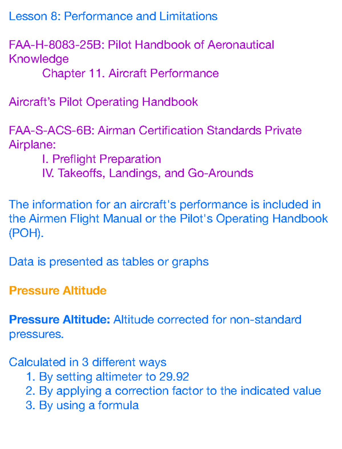Chapter 11: Aircraft Performance Analysis in FAA-H-8083-25B Guide ...