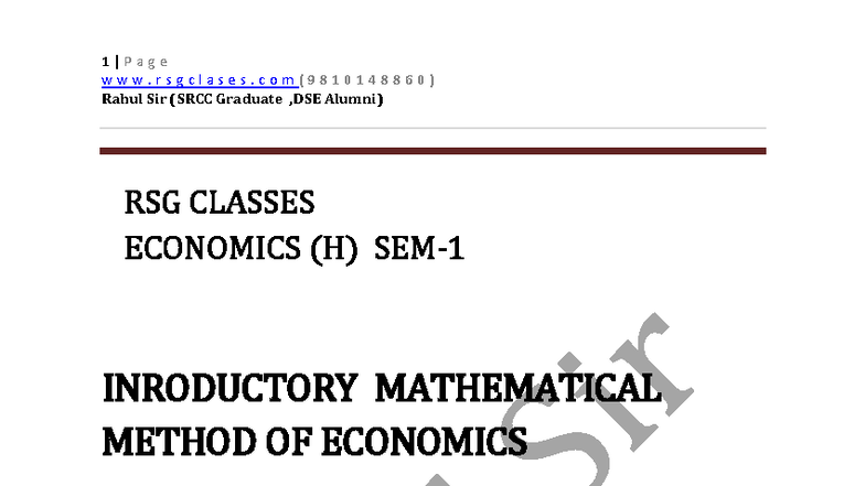 Introductory Mathematical Methods in Economics (MME-2024) Final Exam ...