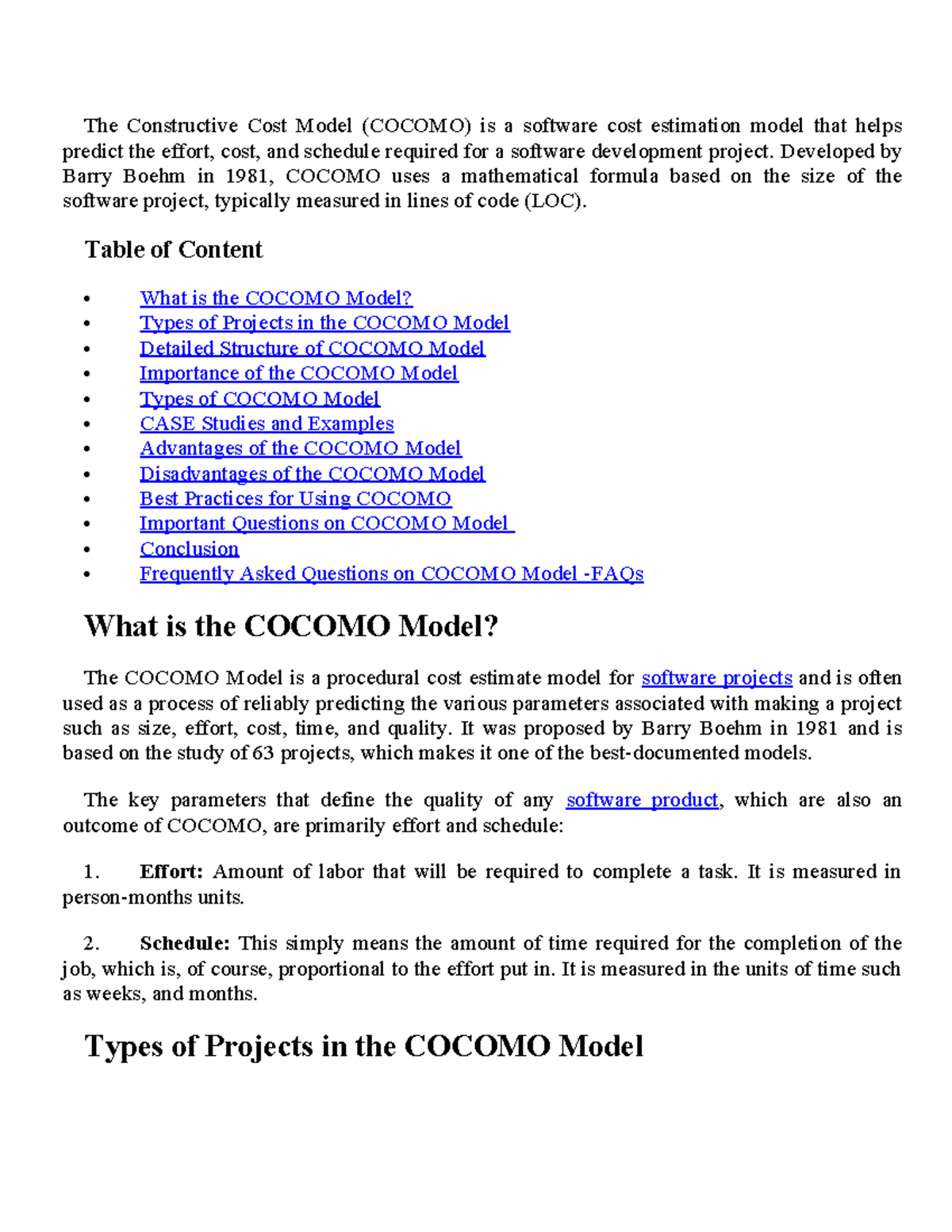 COCOMO Model: Comprehensive Overview and Cost Estimation Techniques - Studocu