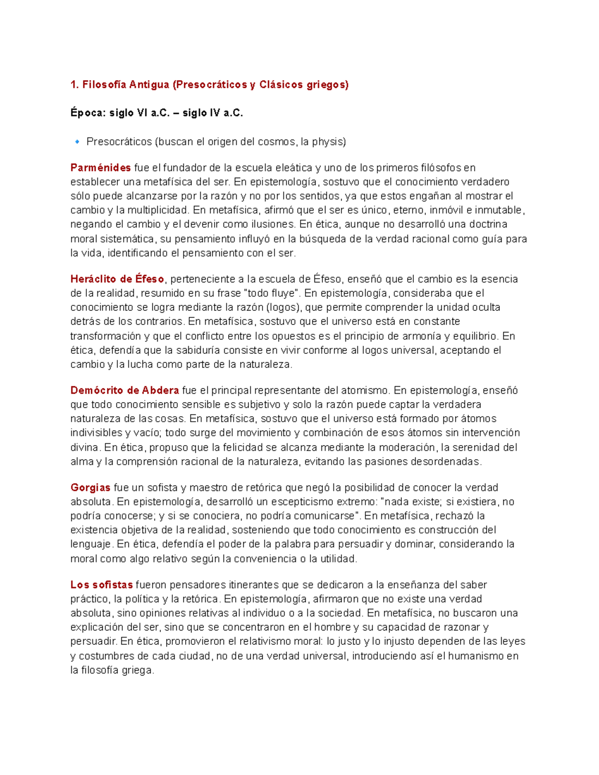 Filosofía - Resumen Completo para el Examen Final (Curso: 1) - Studocu