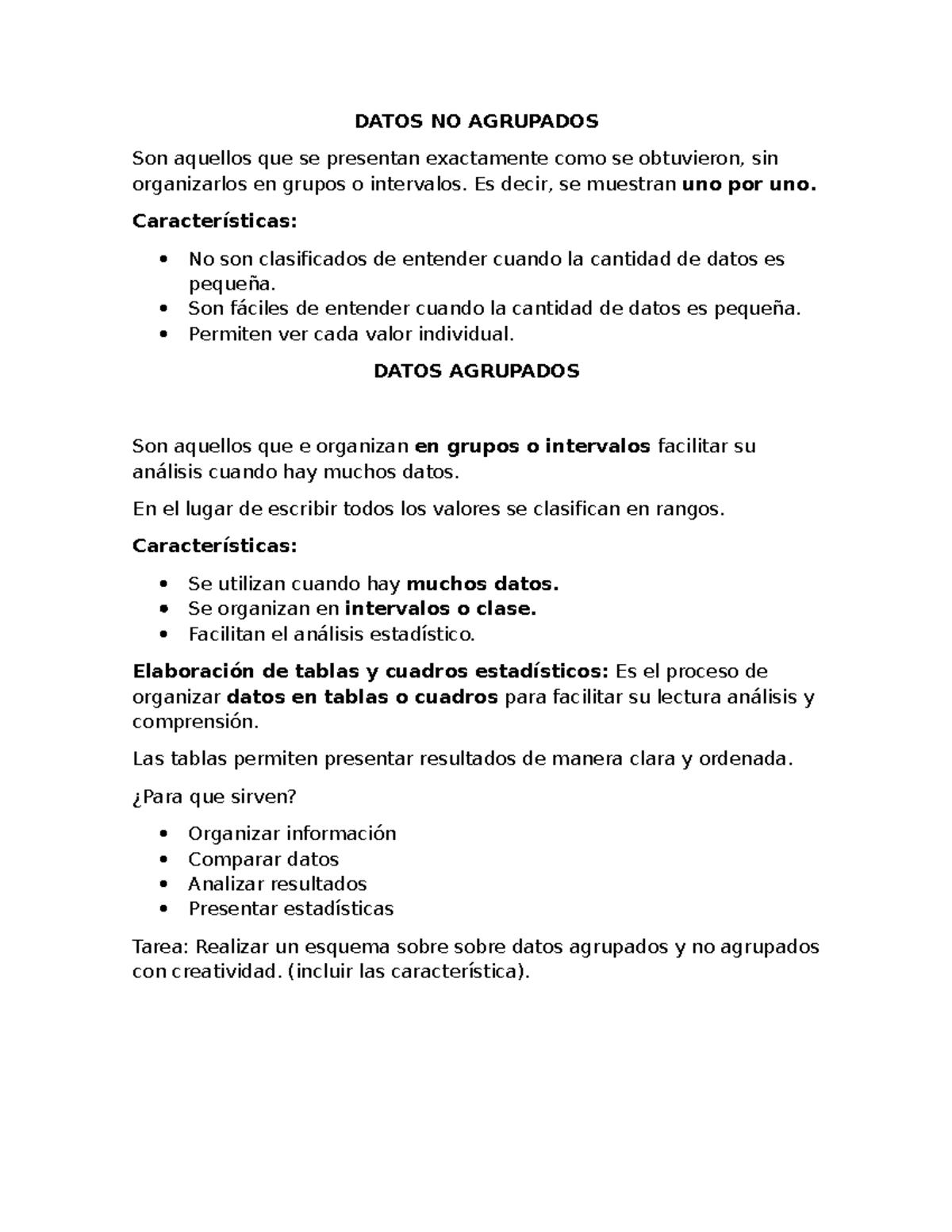 Estadística 6TO PC - Datos Agrupados vs No Agrupados: Características y ...