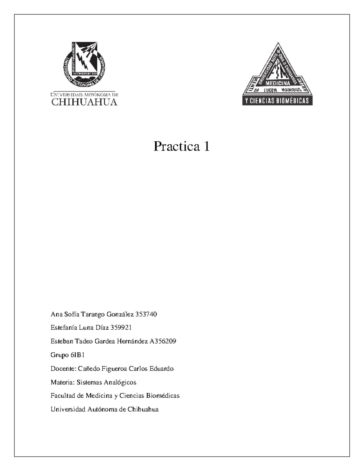 Practica 1 - Histéresis por error - Practica 1 Ana Sofía Tarango ...