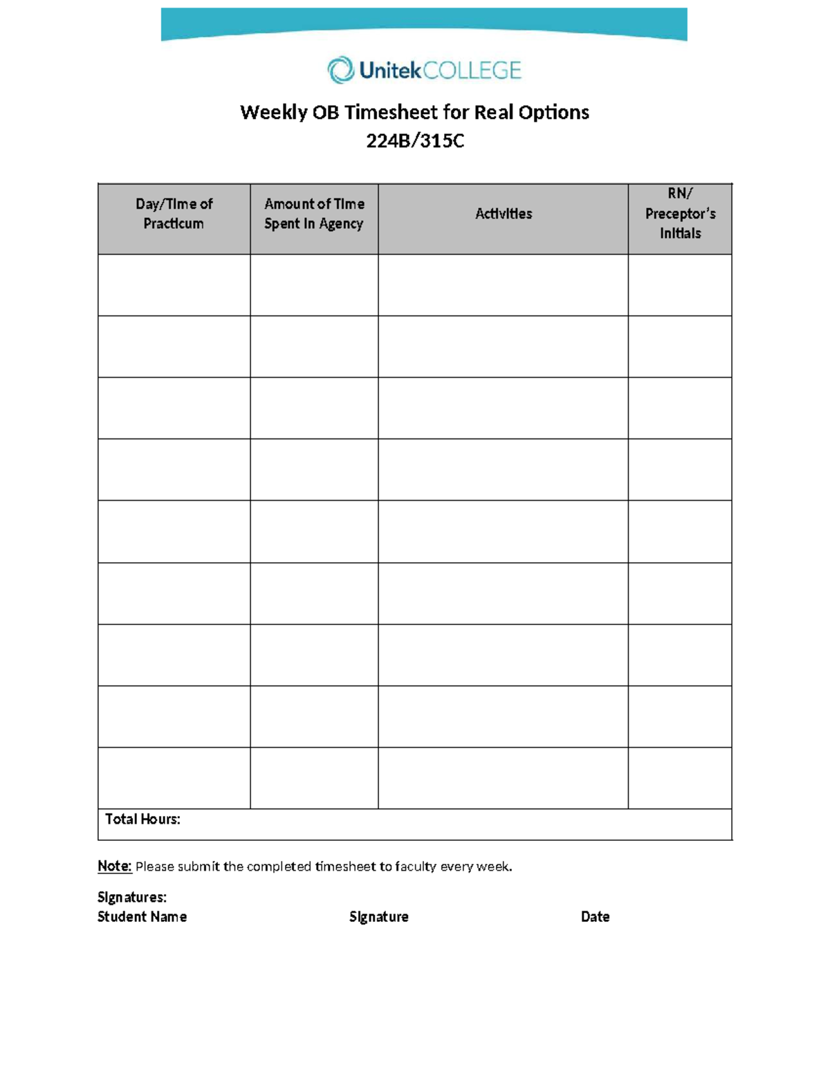 Real Options Timecard - Ndkks - Weekly OB Timesheet for Real Options ...