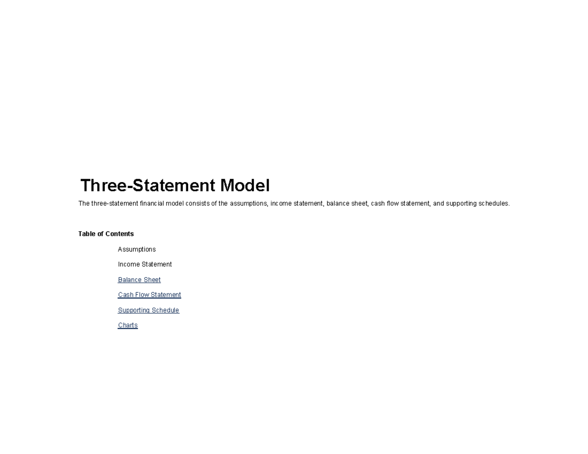 FMDExer 2 - Comprehensive Three-Statement Financial Model Analysis ...