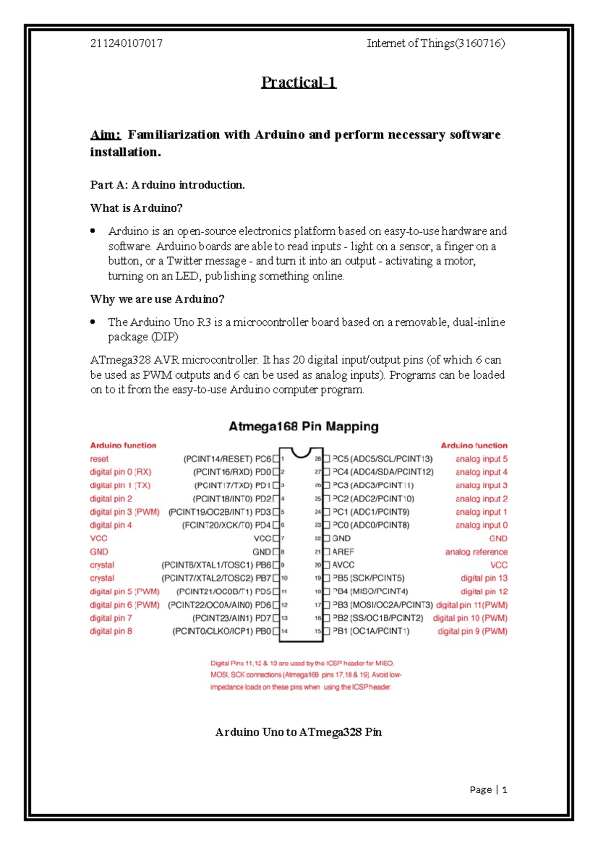 Iot Practical Guide: Arduino Basics and Software Setup - Studocu