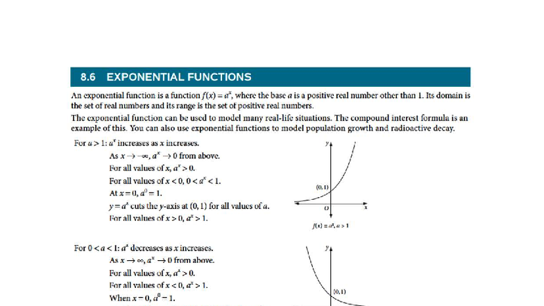 T4W1 Tue - Exponential Functions Overview and Key Concepts - Studocu