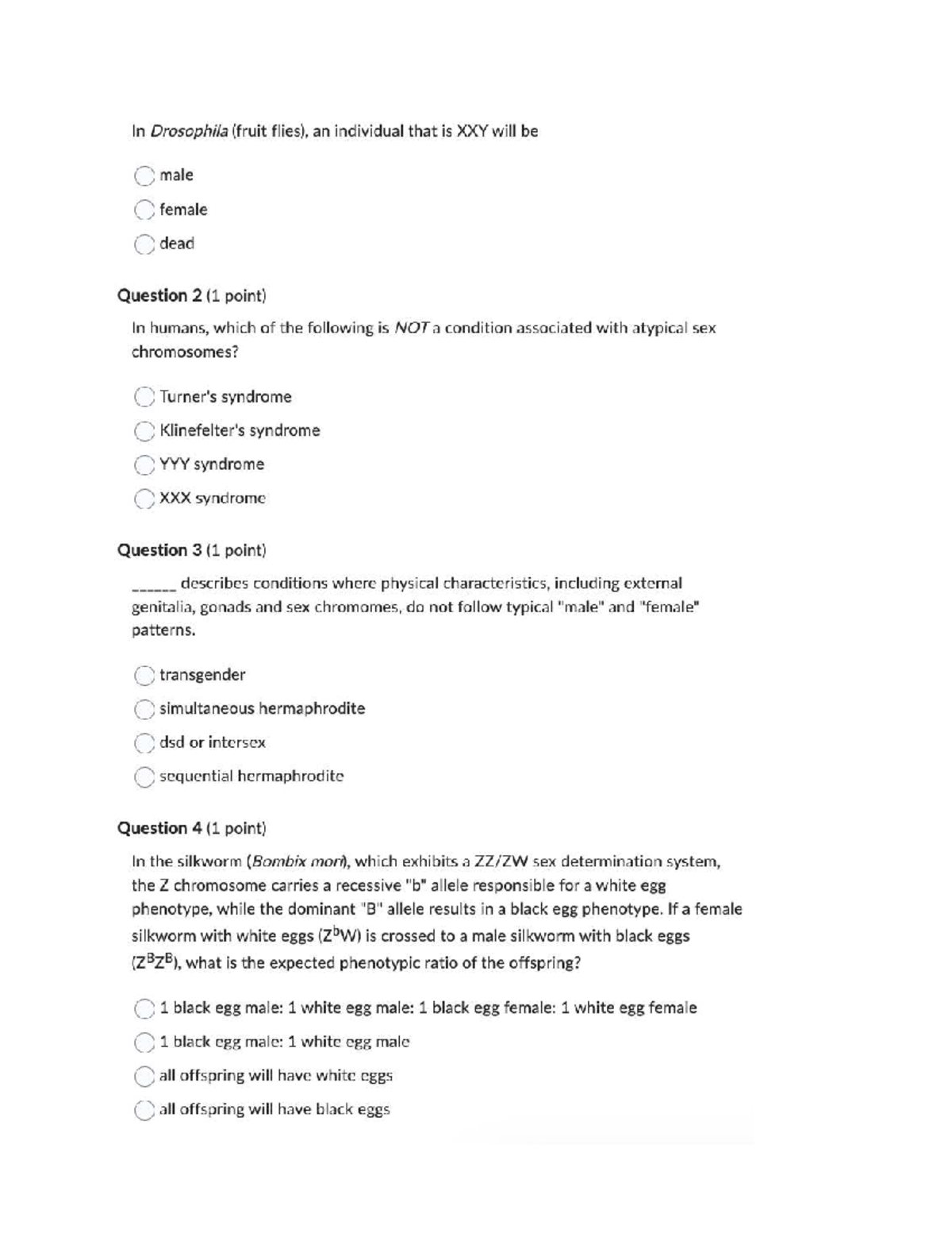 7.3 Post Class - Questions on Sex Determination and DSD Conditions - Studocu