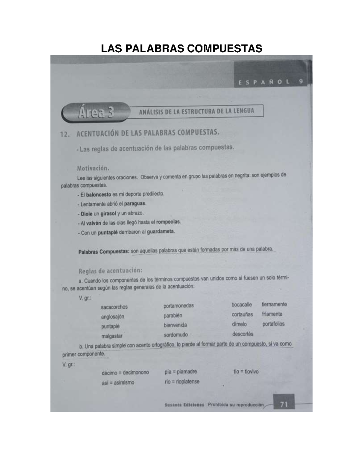 Tema #3 Palabras compuestas - etica1 - LAS PALABRAS COMPUESTAS - Studocu