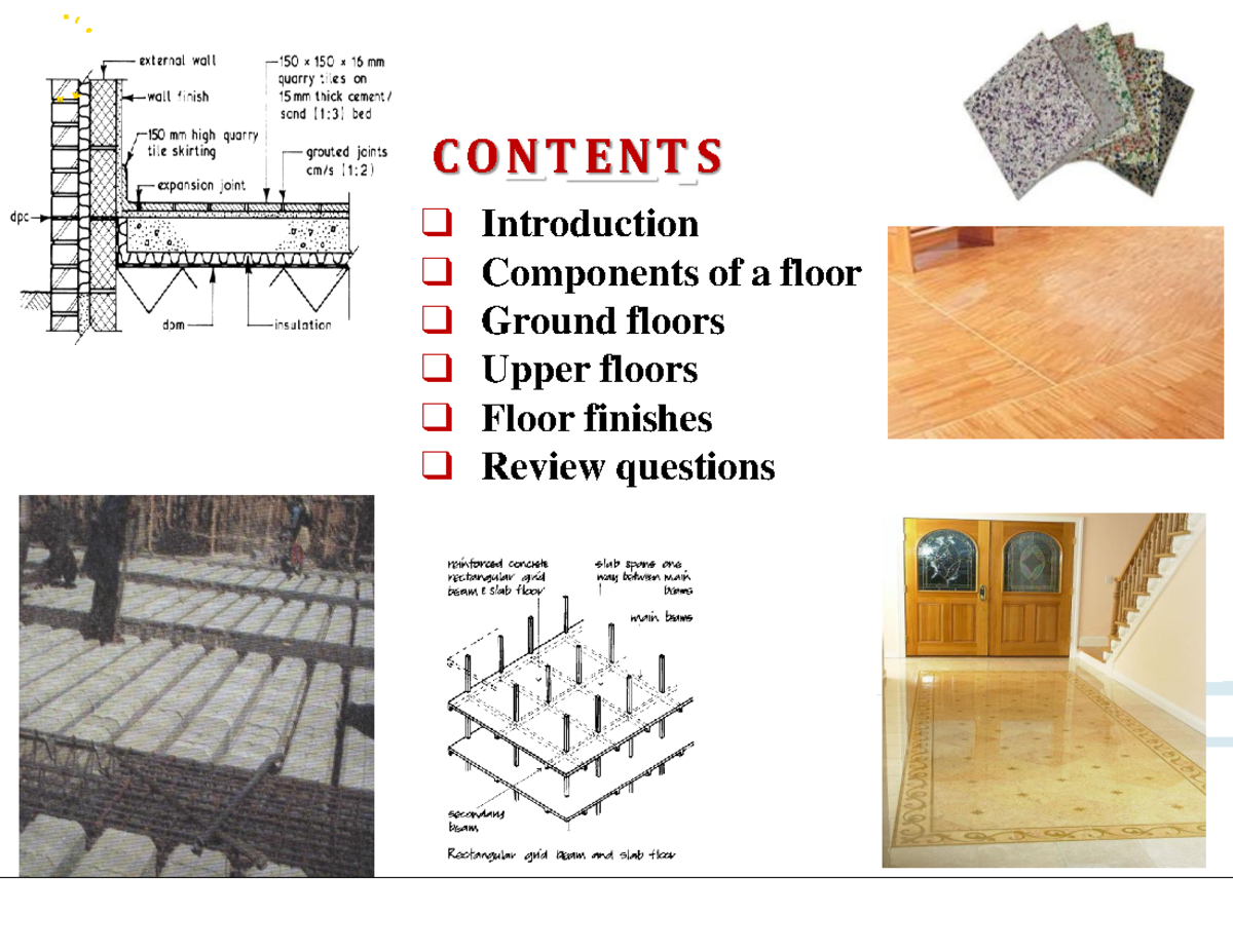Chapter 4.2 Floor System - C O N T ENT S Introduction Components of a ...