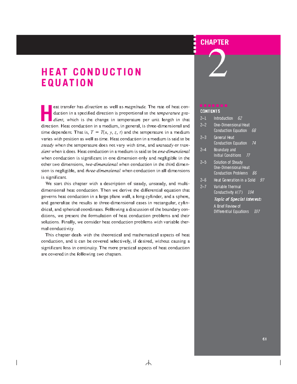Chap 2 till Example 6 - H E AT C O N D U C T I O N E Q U AT I O N H eat ...