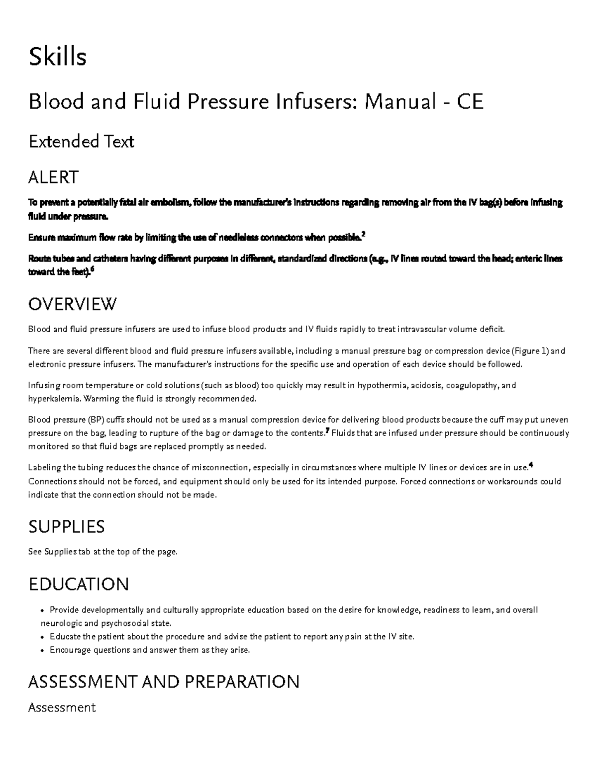Blood and Fluid Pressure Infusers Manual - CE: Essential Guidelines ...