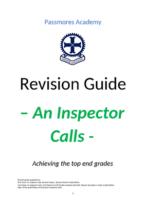 An Inspector Calls May 2022 Eric - How far does Priestley present Eric ...