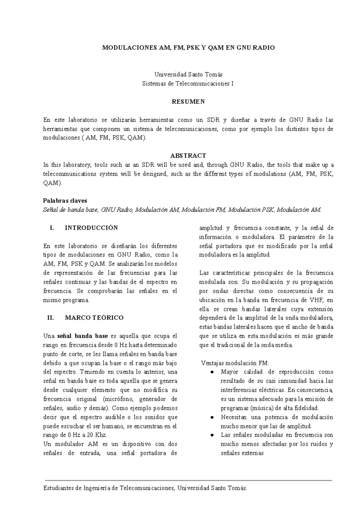 Laboratorio de Modulaciones AM, FM, PSK y QAM en GNU Radio - STC I ...
