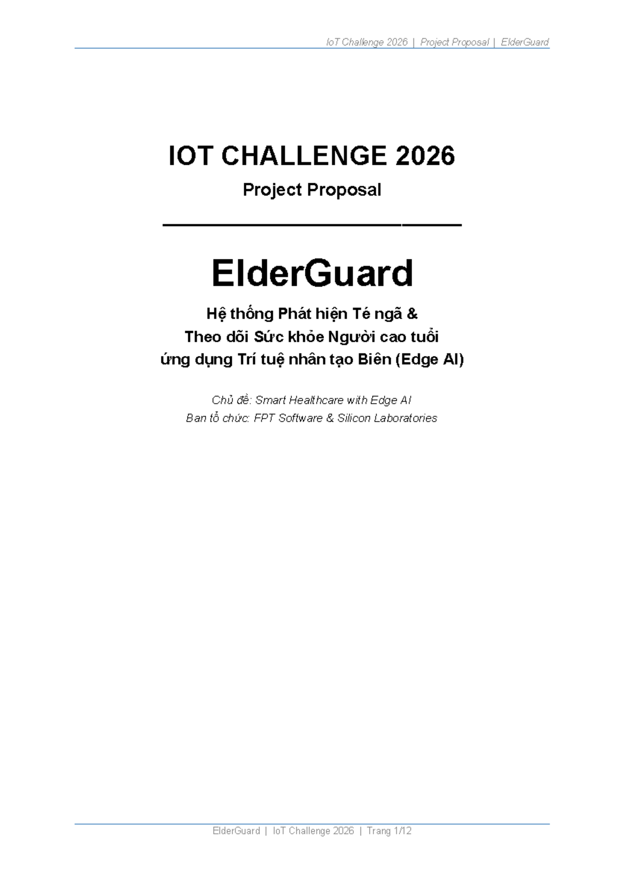 ElderGuard IoT Challenge 2026 Project Proposal: Smart Health Monitoring ...