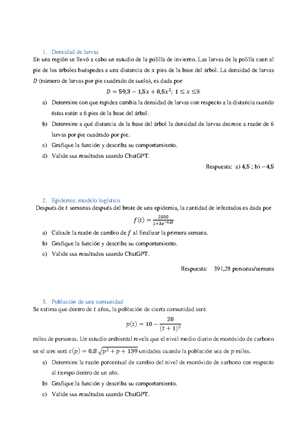 Tarea Semana 3 MATH Aplicada: Estudio de Modelos Matemáticos - Studocu