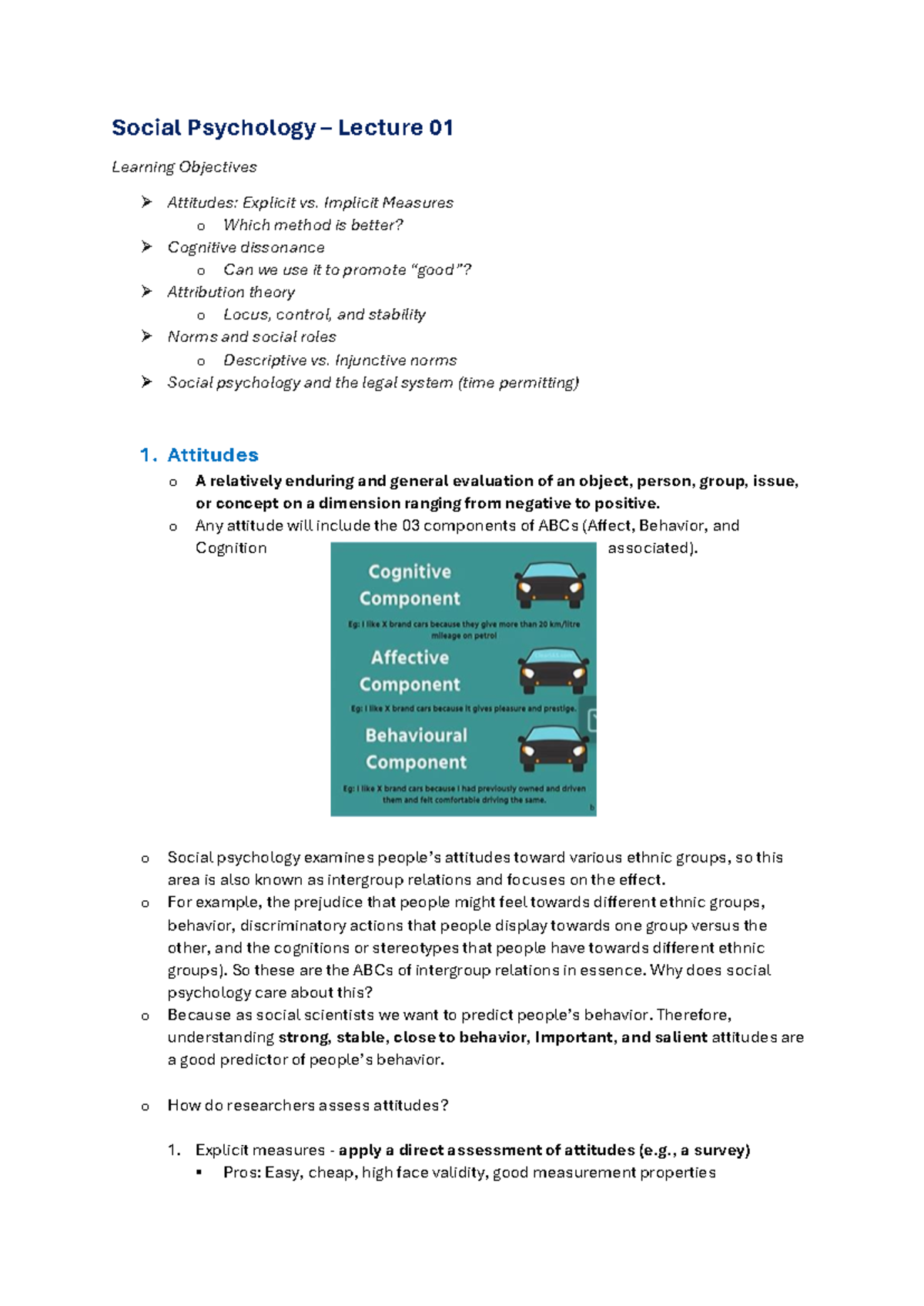 Social Psychology Lecture 01: Attitudes, Dissonance, and Attribution ...
