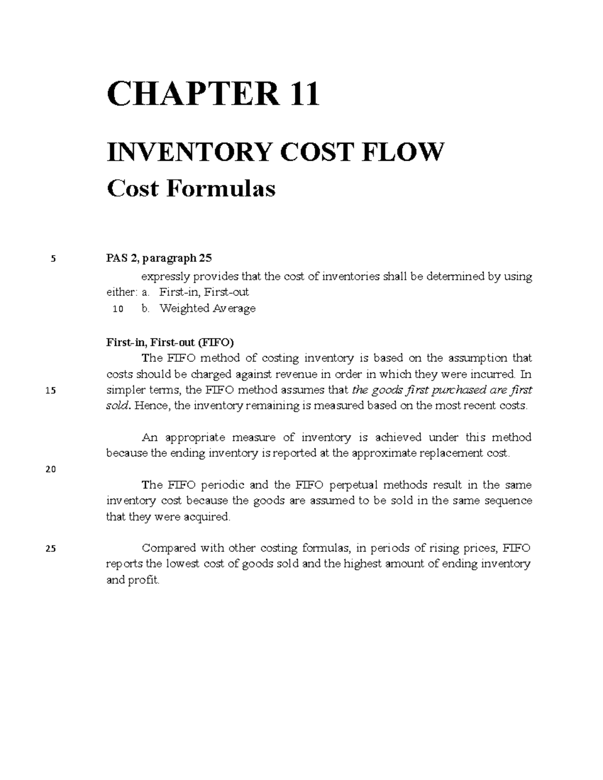 Chapter 11: Inventory Cost Flow and Cost Formulas Explained - Studocu