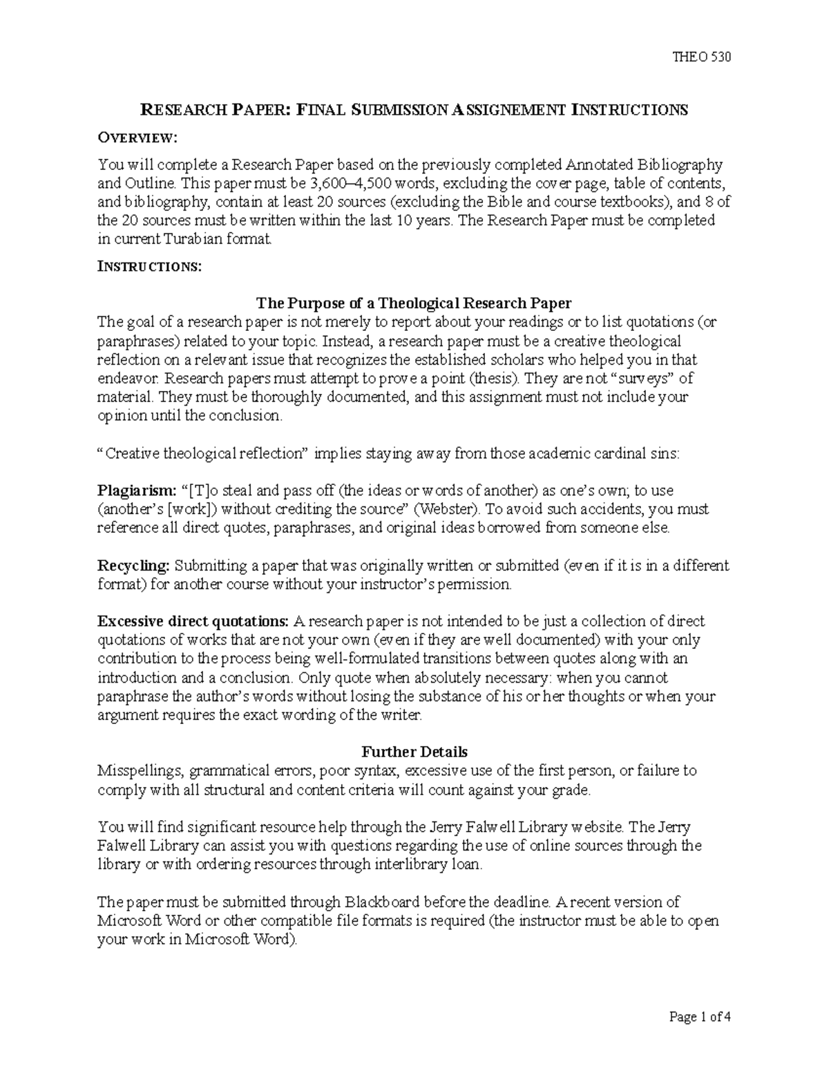 Research Paper (Course Code) Final Submission Guidelines and ...